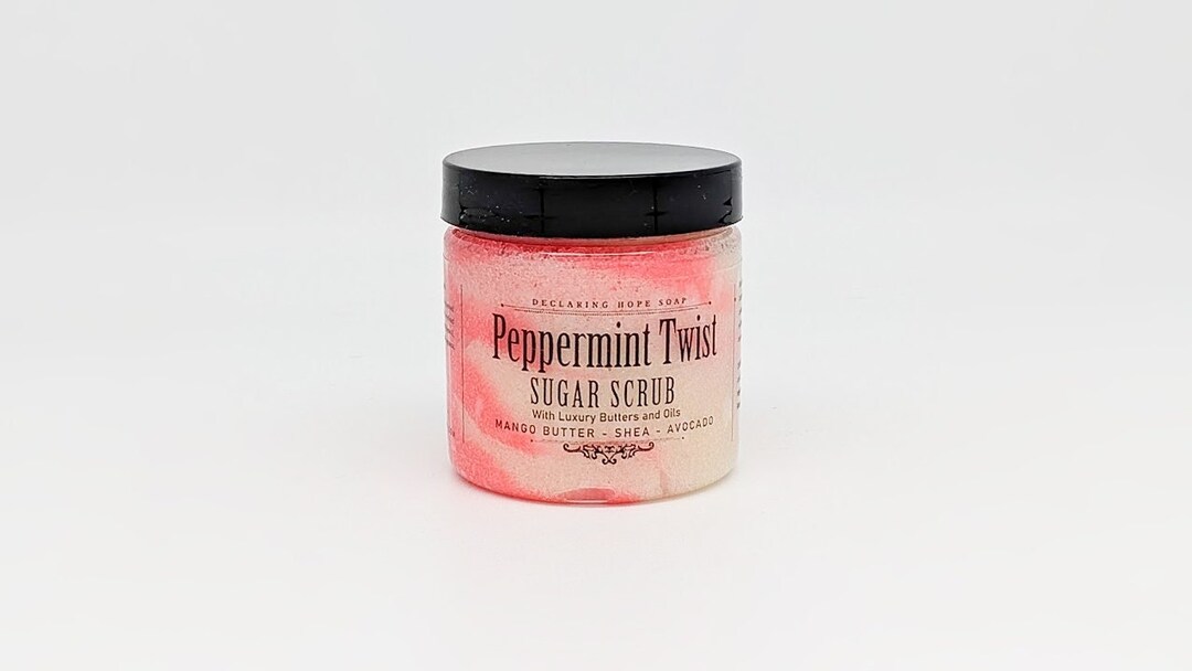 Peppermint Twist | Seasonal Sugar Scrub | Non Melt! | Gift | Gift for ...