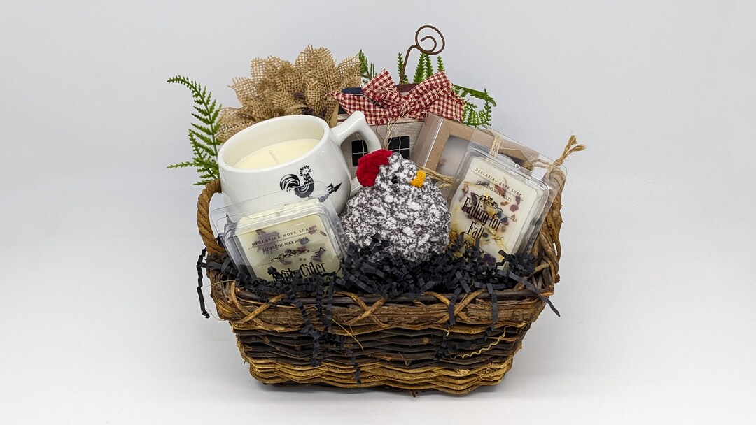 Rustic Chicken Basket Gift Basket Seasonal Gift Basket - Etsy