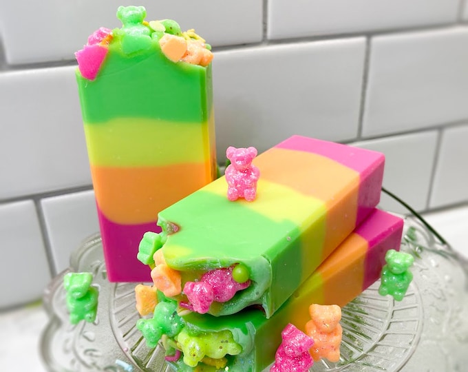 Yummy Gummies Artisan Soap Bar Gummy Bear Scented Luxury Butters and ...