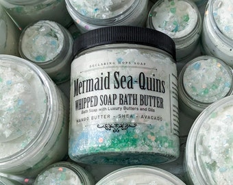 Mermaid's Delight Whipped Soap Bath Butter Mango Butter Shea Avocado - Etsy