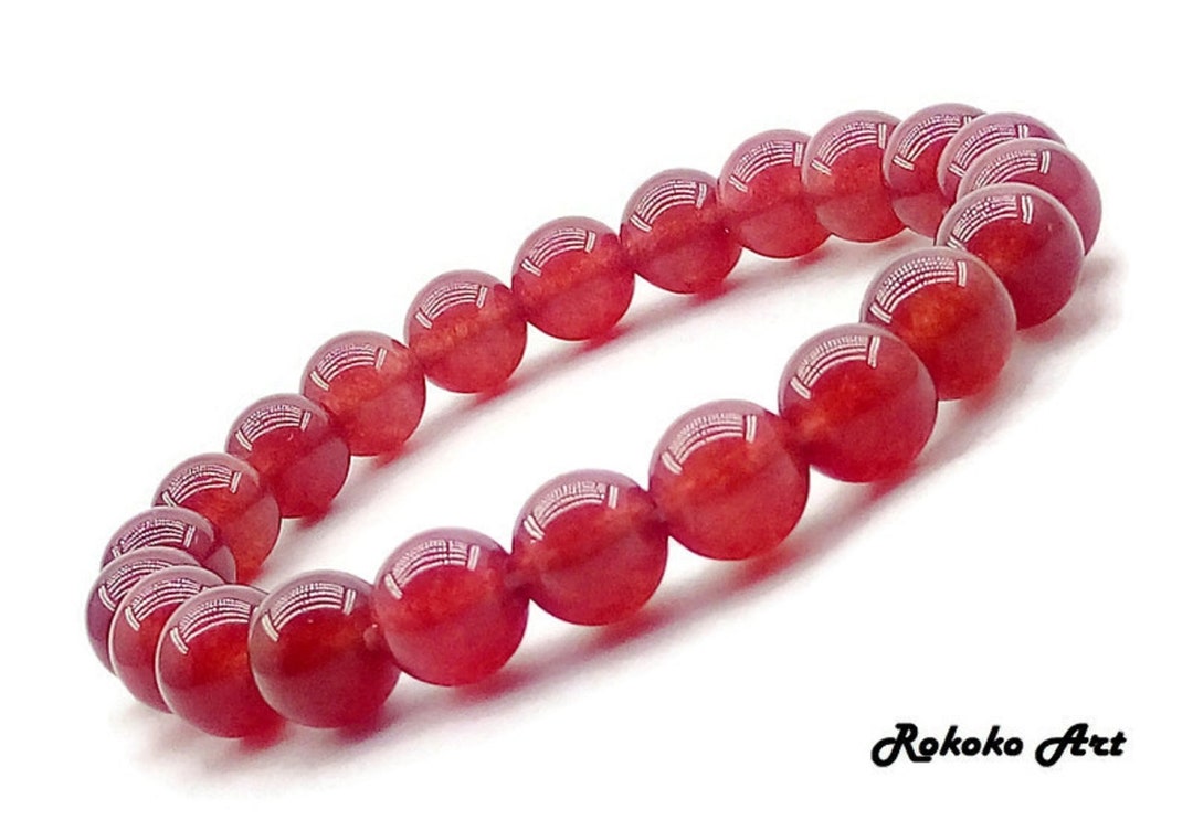 4/6/8/10/12/14 Mm AAA+ Grade Natural Red Ruby Bracelet.stretch Bracelet ...
