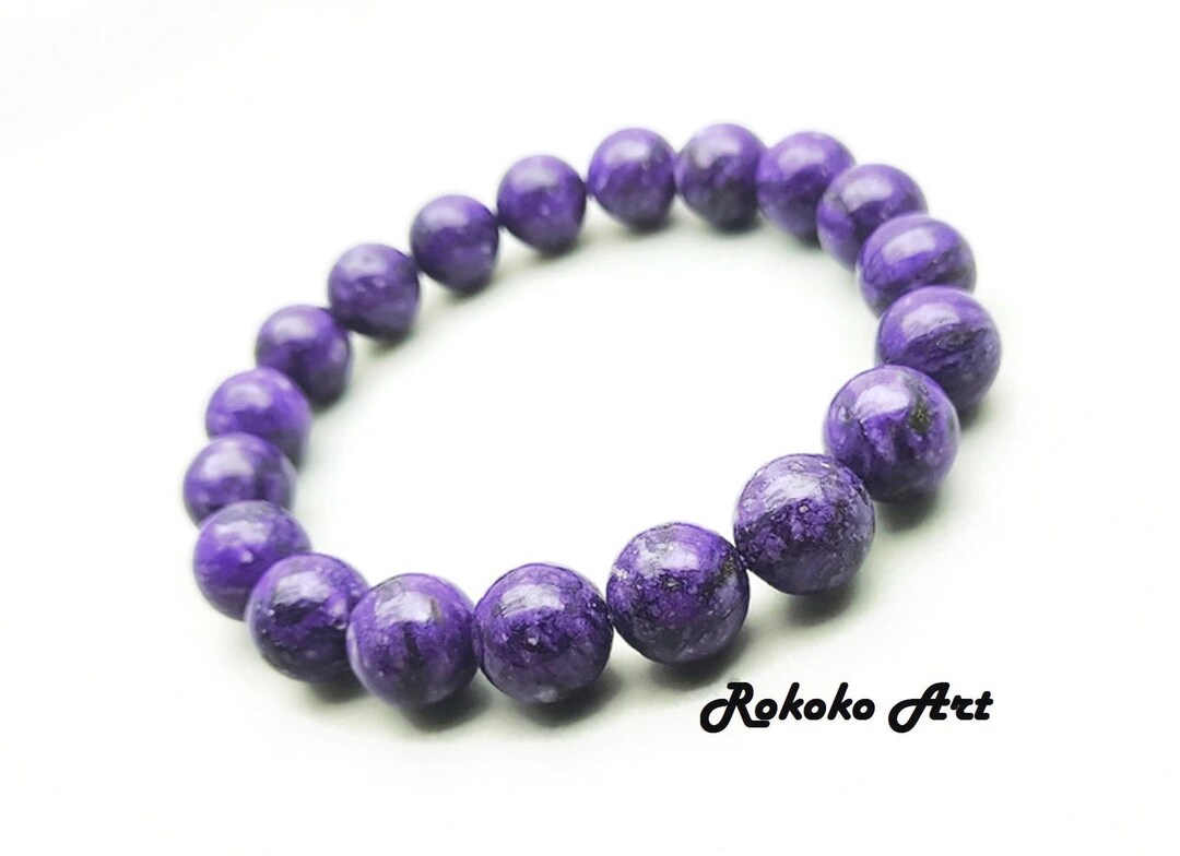 Charoit Perlenarmband 10 mm: Edelstein, handgemachter Schmuck - Etsy ...