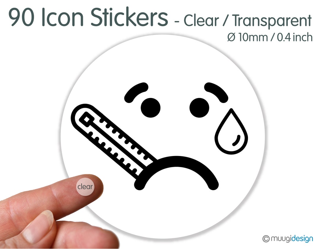 Icon Stickers Cold Flu Virus Infection Clear Transparent - Etsy