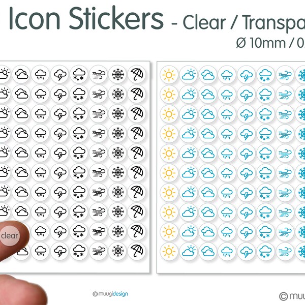 Transparent Weather Stickers - Etsy