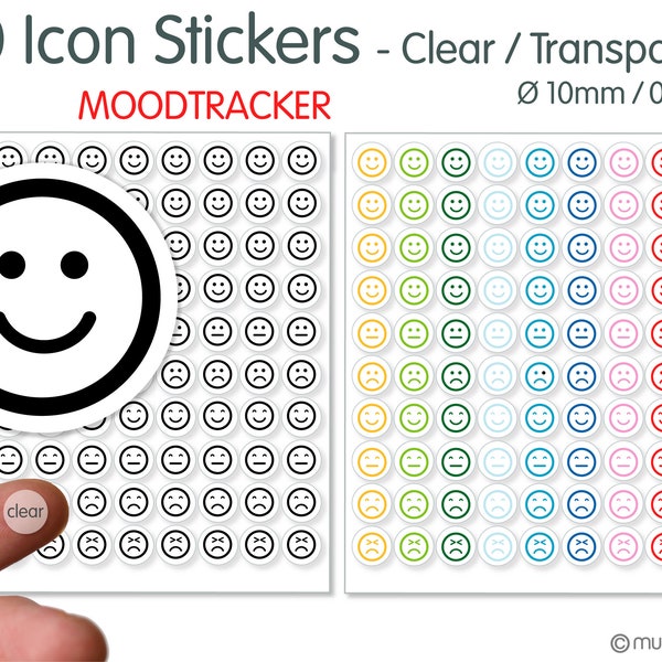 Transparent Smiley Face Sticker - Etsy