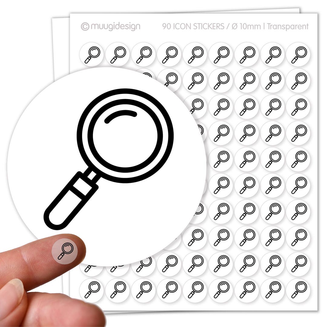 90 Stickers Magnifying Glass, Magnifying Glass, Sticker - Transparent ...