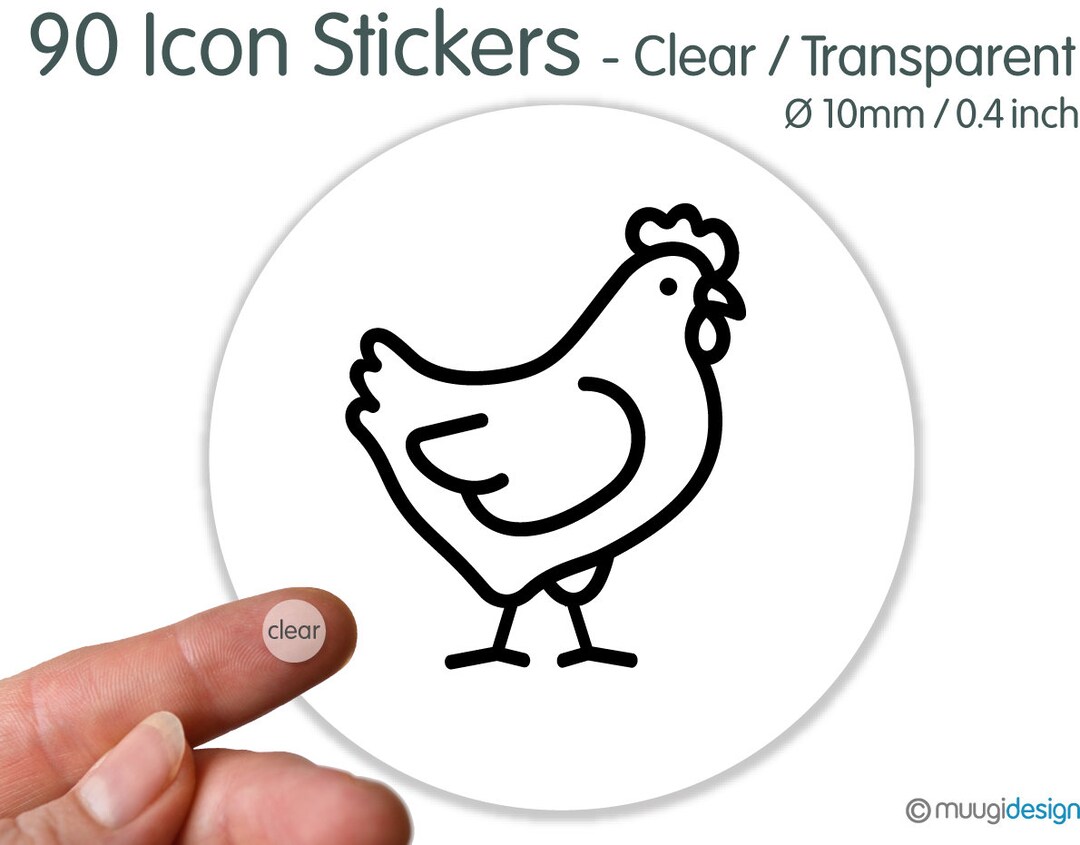 Icon Stickers Chicken, Poultry Clear Transparent - Etsy UK