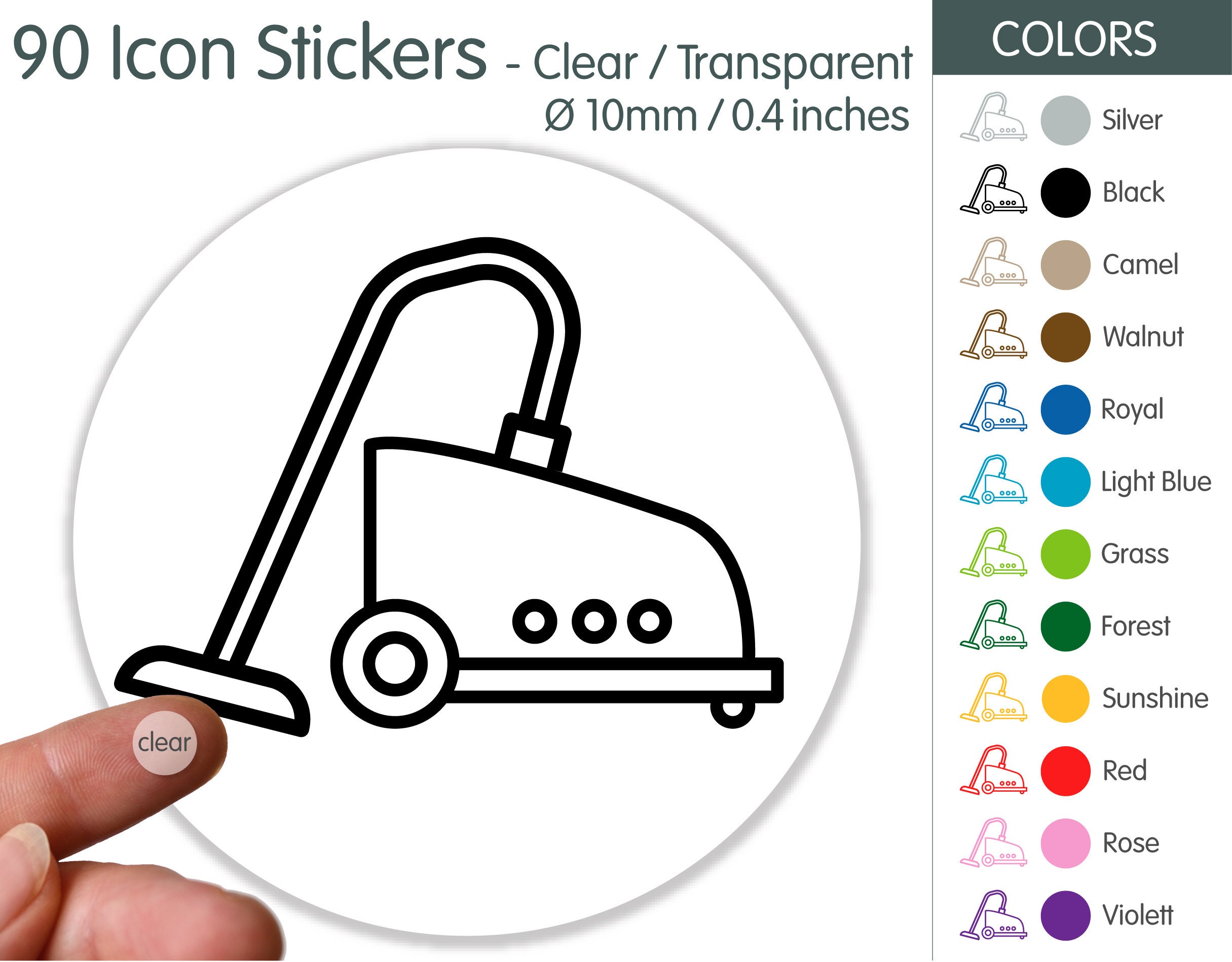 Icon Stickers vacuuming transparent | Etsy