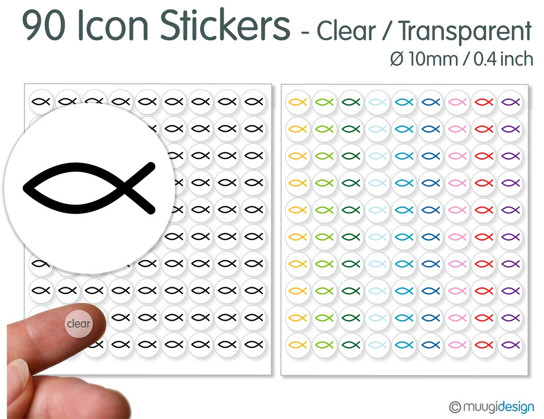 90 Stickers Christian Fish, Symbol, Baptism, Communion, Sticker ...