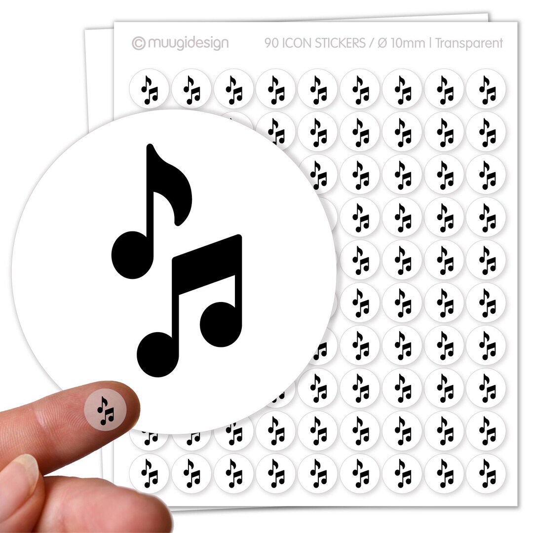 90 Stickers, Music Notes, Stickers - Transparent, Ø 10 Mm - Etsy