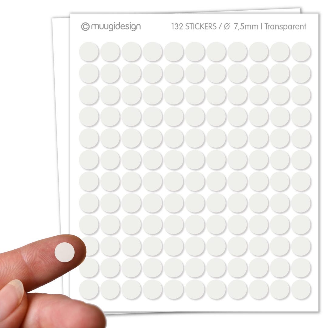 Sticker Dots 7.5 Mm, Dots, Bullet Points - Transparent Film, Pastel ...
