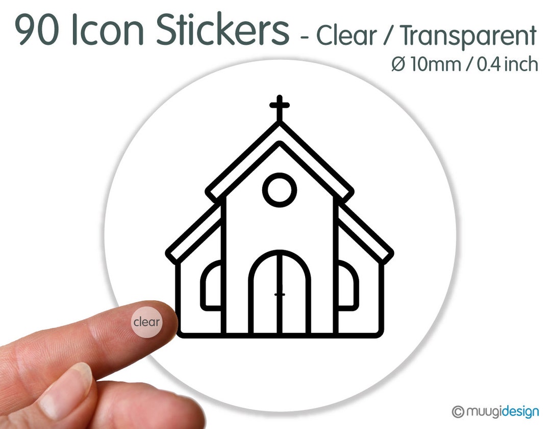 90 Stickers Church, Christianity, Worship Transparent, Ø 10 Mm - Etsy