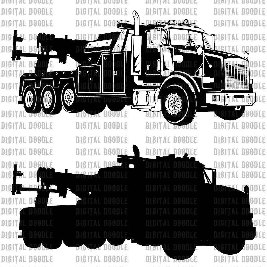 Tow Truck SVG Heavy Duty Wrecker Vector Clipart Personal Use - Etsy