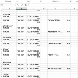 Microsoft Excel Employee Time Card Template - Etsy