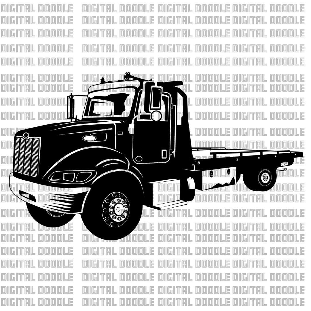 Peterbilt Tow Truck Svg Eps Dxf Png Vector Clipart Personal Use - Etsy