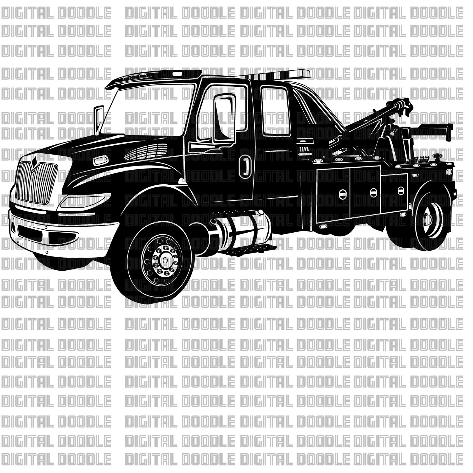 International Wrecker Tow Truck SVG Clip Art Vector Digital Download ...