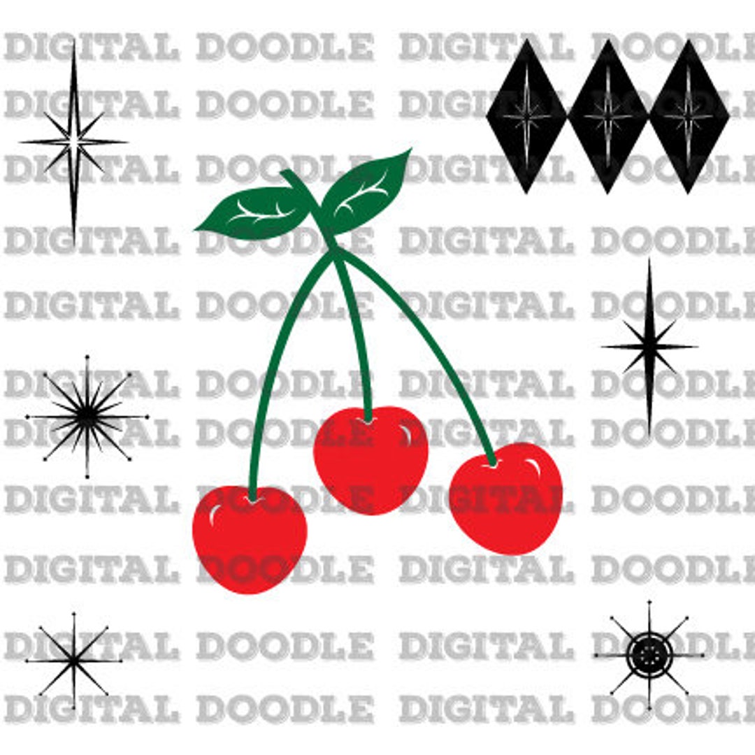 Retro Cherry Bundle Svg Eps Dxf Png Personal Use - Etsy
