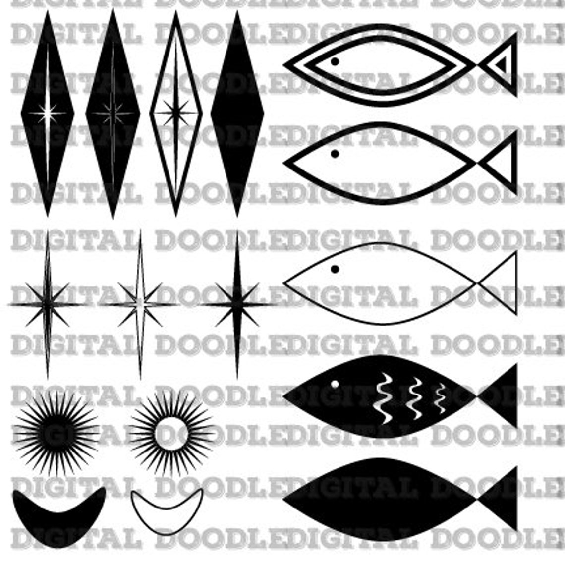 Atomic Fish Bundle Svg Eps Dxf Png Personal Use - Etsy
