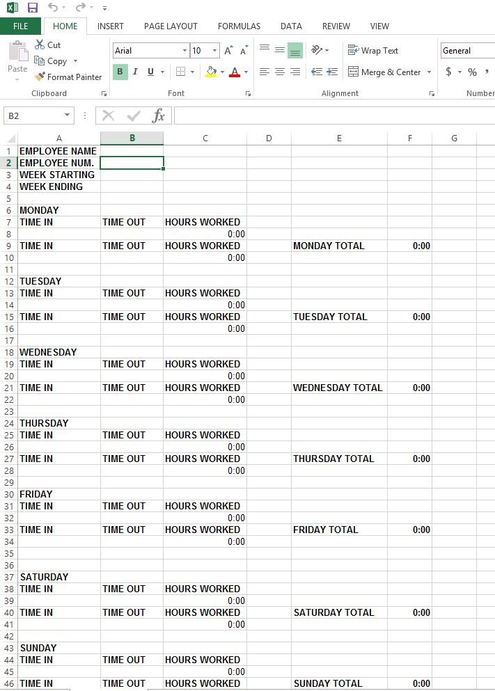 Employee Time Card Excel Template Advanced Employee Time Sheet In