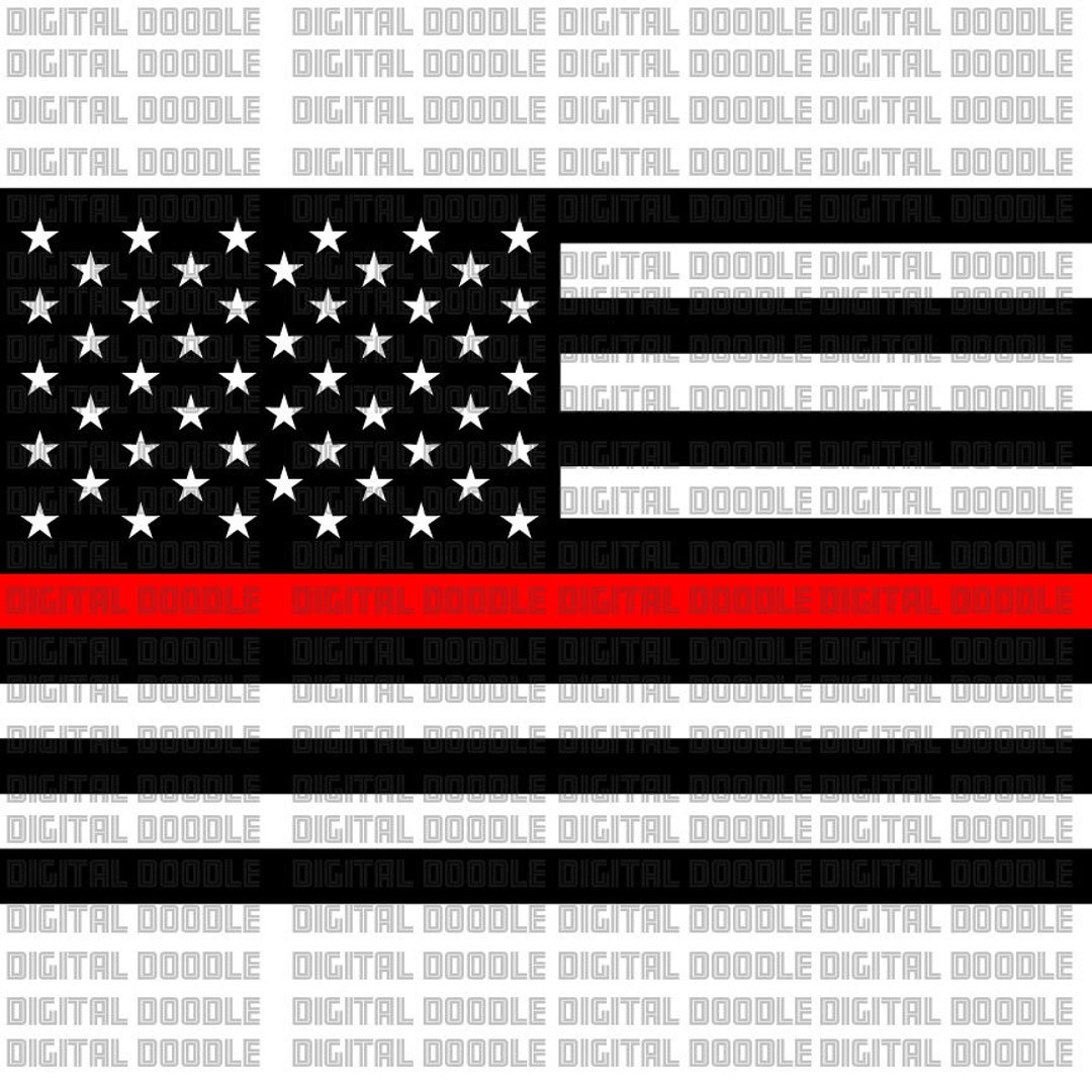 Thin Red Line Flag SVG Clip Art Vector Digital Download Personal Use - Etsy