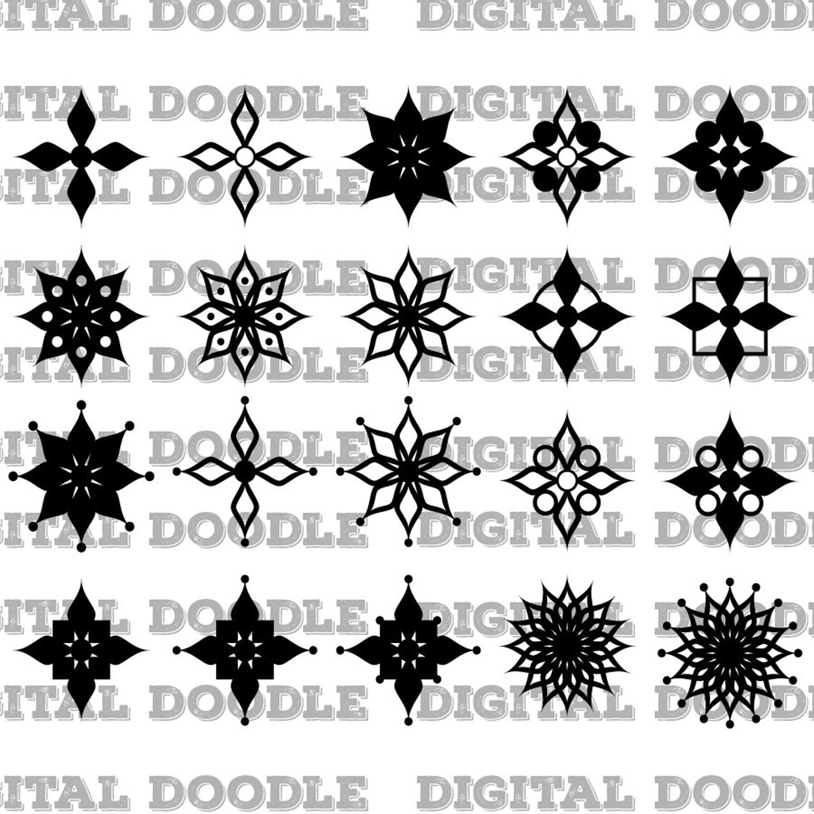 MCM Retro Atomic Starburst Elements Bundle Svg Dxf Png Eps Personal Use ...