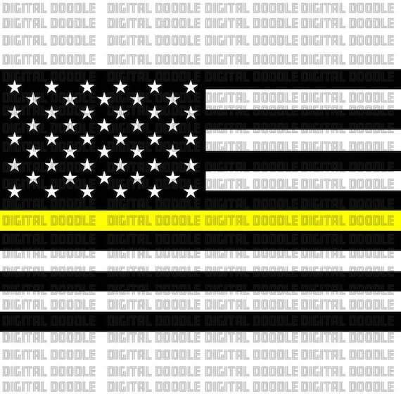 Thin Yellow Line Flag SVG Clip Art Vector Digital Download | Etsy