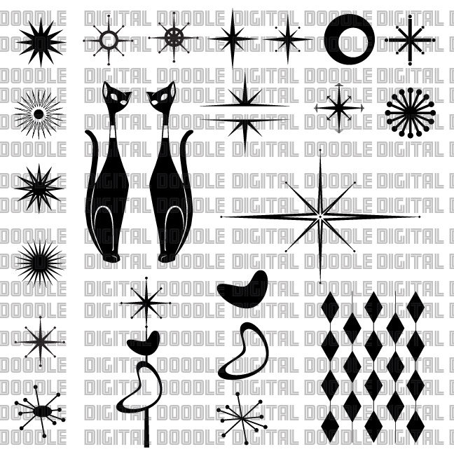 MCM Atomic Bundle Svg Dxf Png Eps Personal Use - Etsy