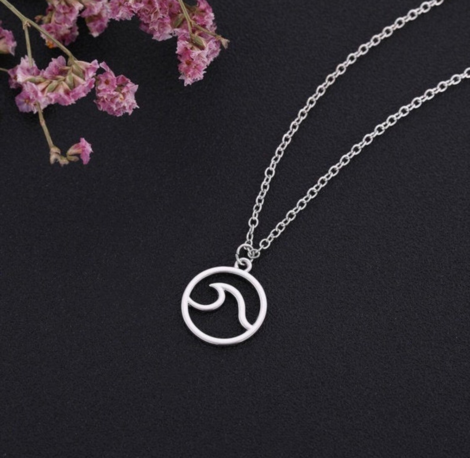 Ocean Necklace Stainless Steel Wave Necklace Ocean Jewelry - Etsy