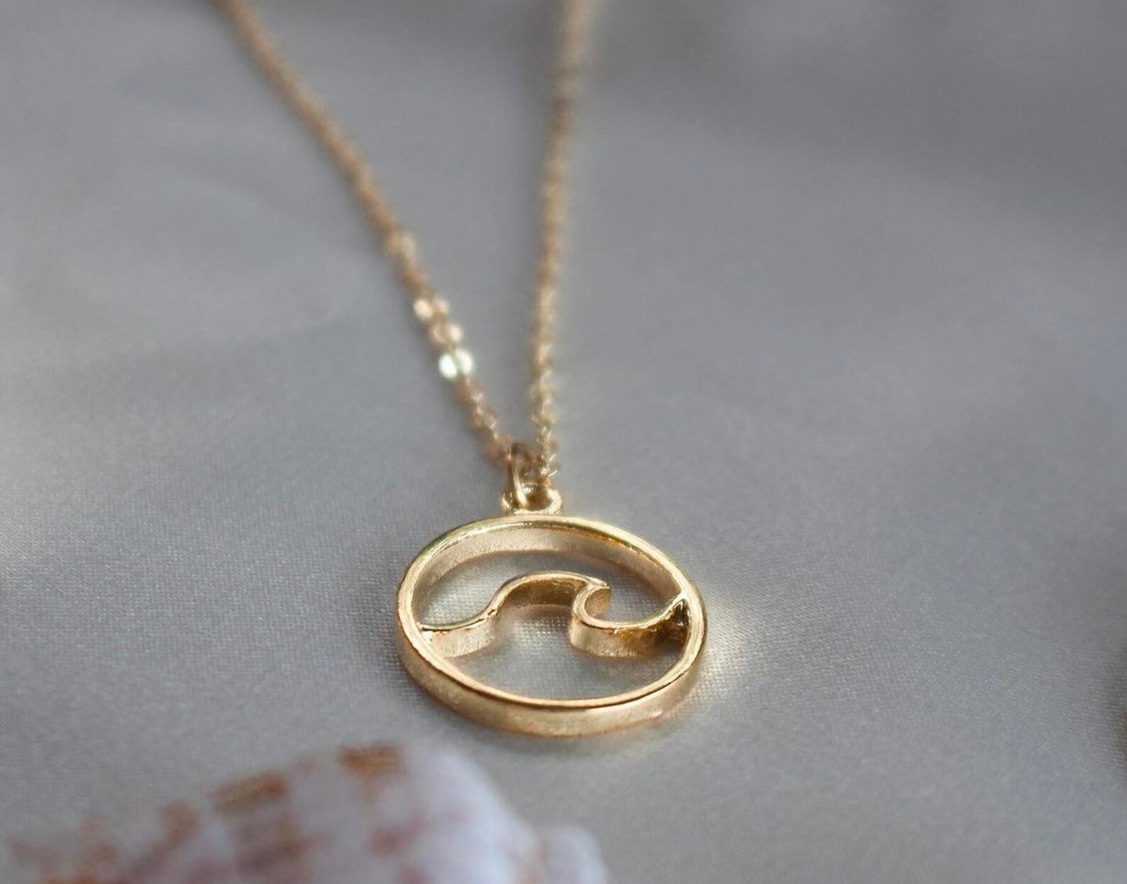 Gold Ocean Wave Necklace Sea Wave Necklace Necklace Wave | Etsy