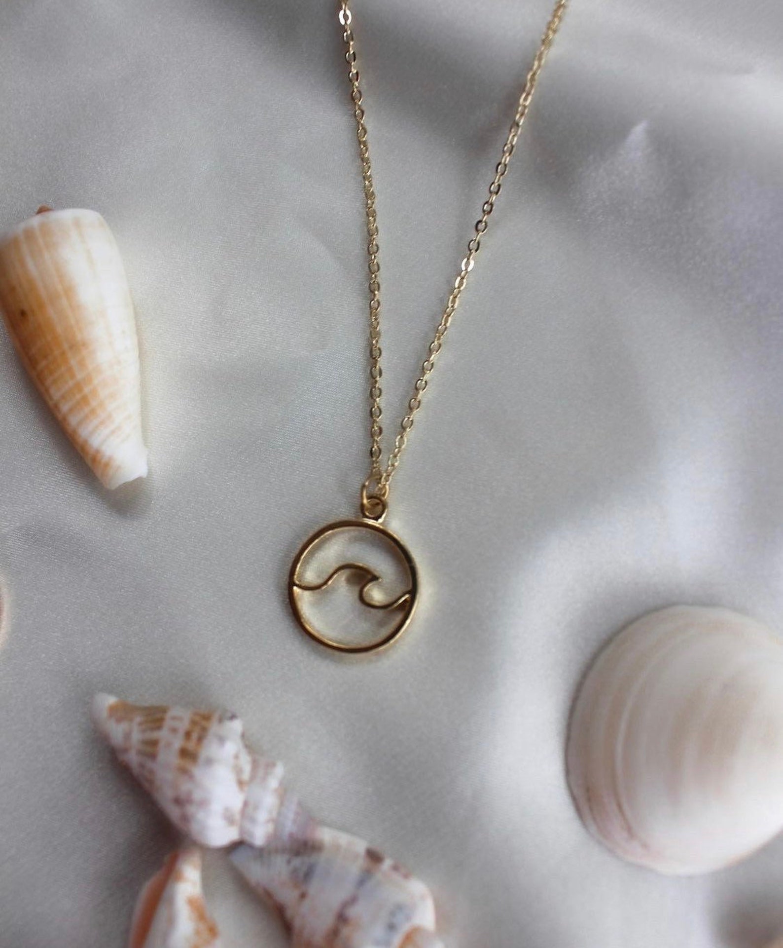 Gold Ocean Wave Necklace Sea Wave Necklace Necklace Wave | Etsy