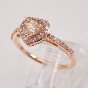 Pink Heart Ring, Heart Shaped Engagement Ring, Rose Gold Ring. Promise ...