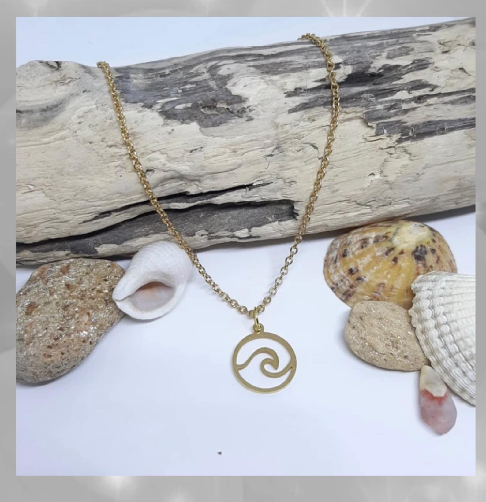 Gold Ocean Wave Necklace Sea Wave Necklace Necklace Wave - Etsy