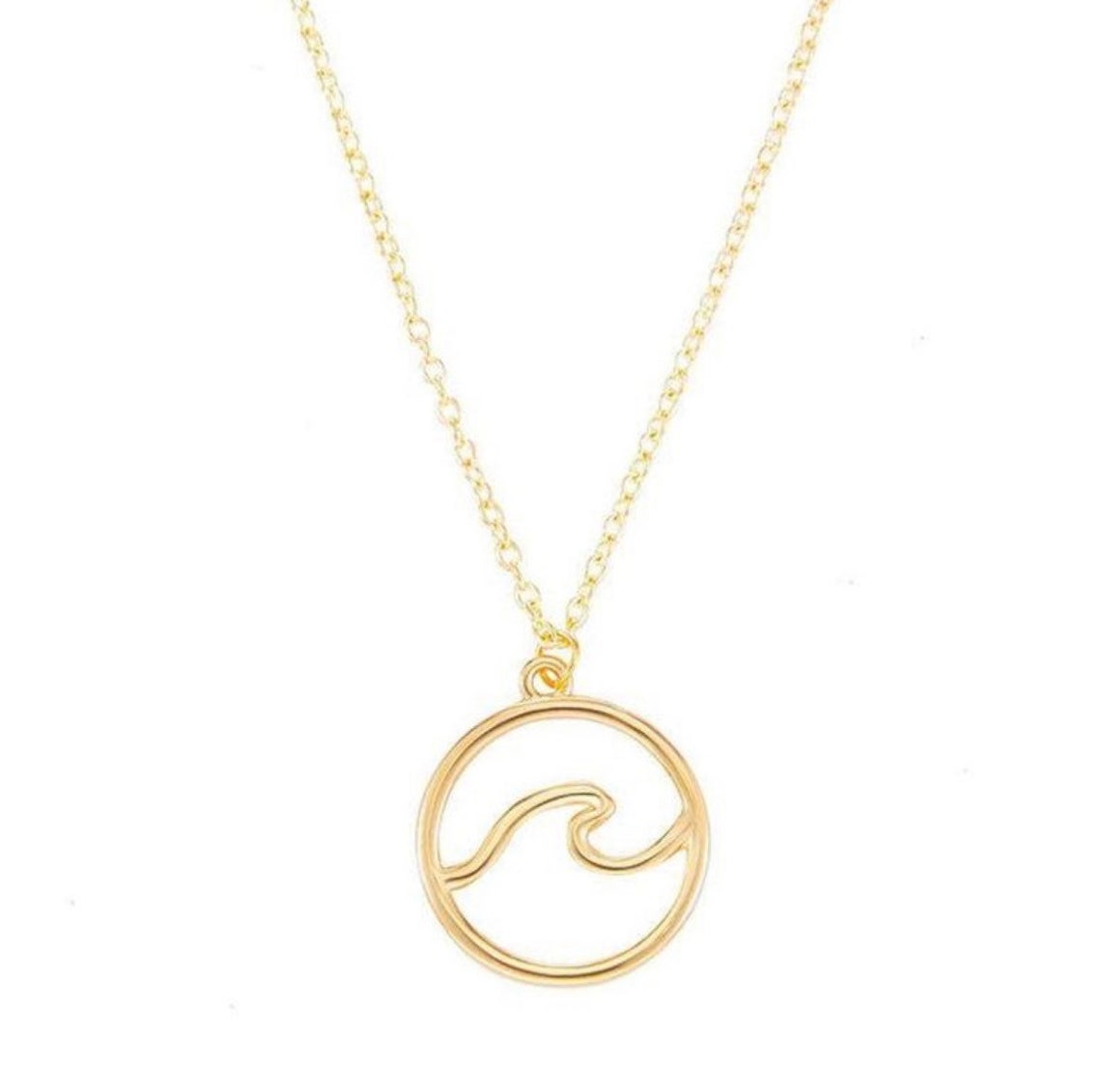 Gold Ocean Wave Necklace Sea Wave Necklace Necklace Wave - Etsy
