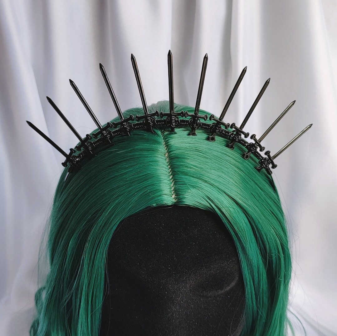 DARK KNIGHT Black Swords Crown Tiara for Cosplay Festival - Etsy