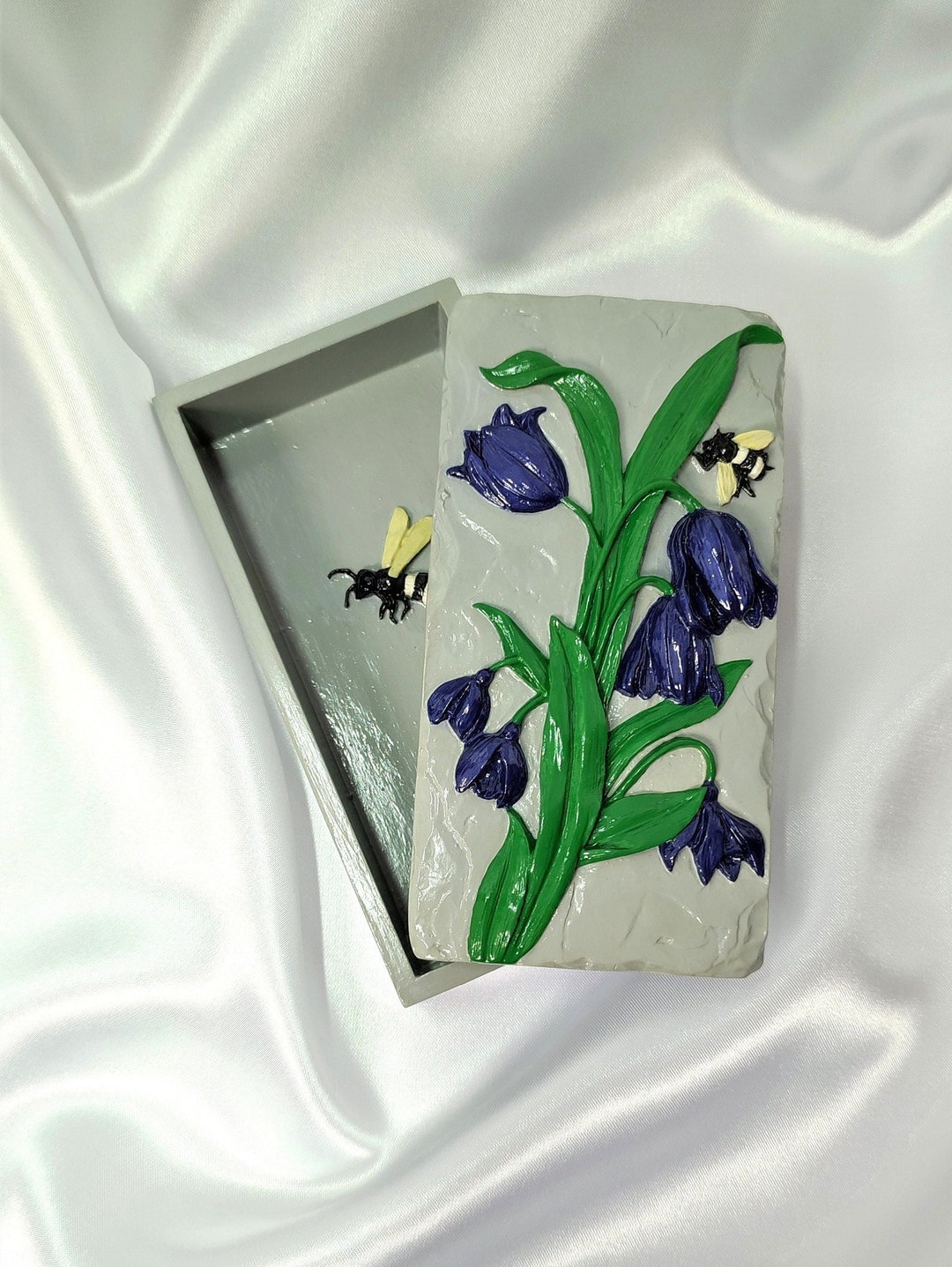 Floral Bee Box With Lid Pot for Trinkets Keepsakes - Etsy Sweden
