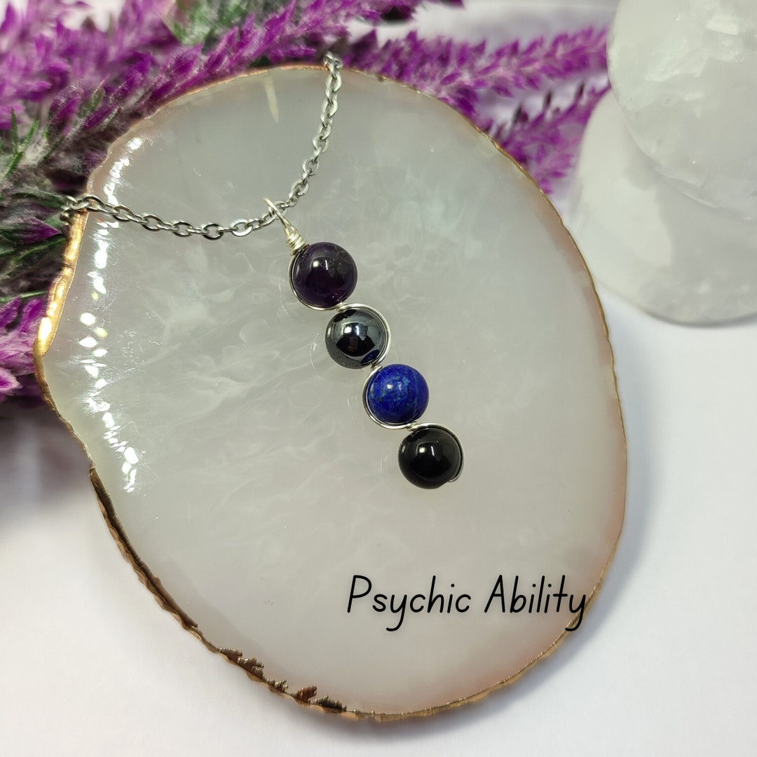 Psychic Ability Pendant With Amethyst, Hematite, Lapis Lazuli and ...