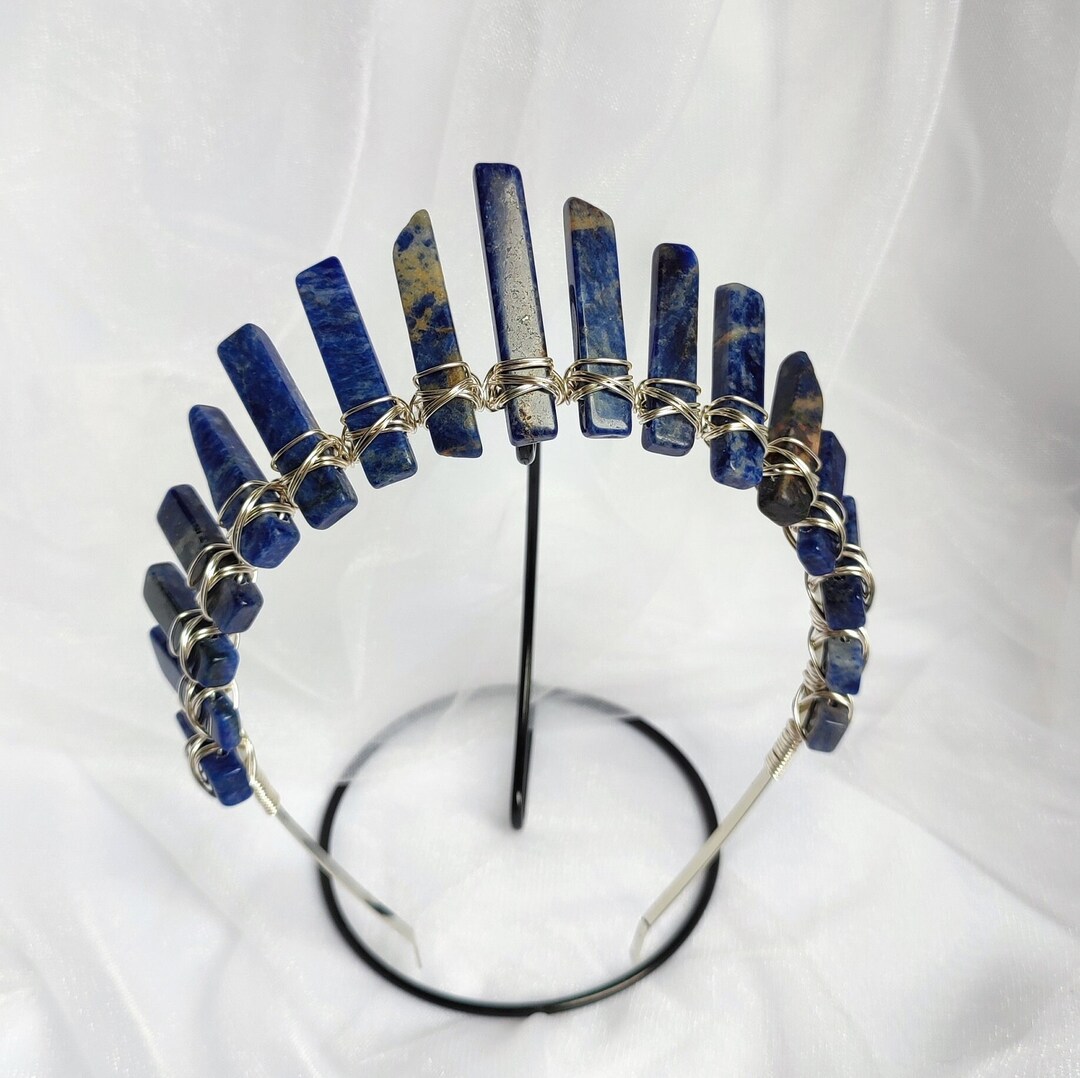 ATLANTIS Sodalite Crystal Crown With Silver Headband Tiara - Etsy