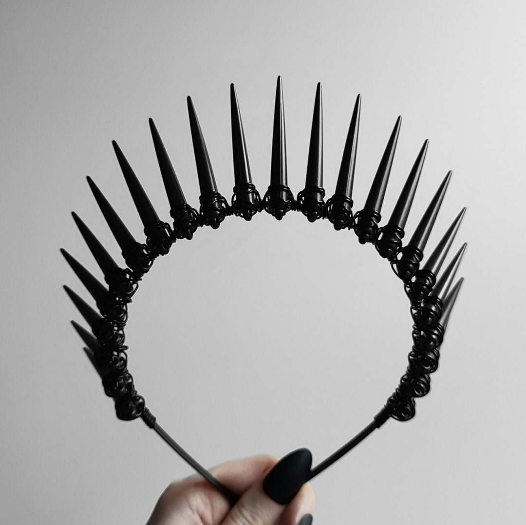 NECRO Black Spiked Crown Spikey Gothic Punk Headband Tiara for ...