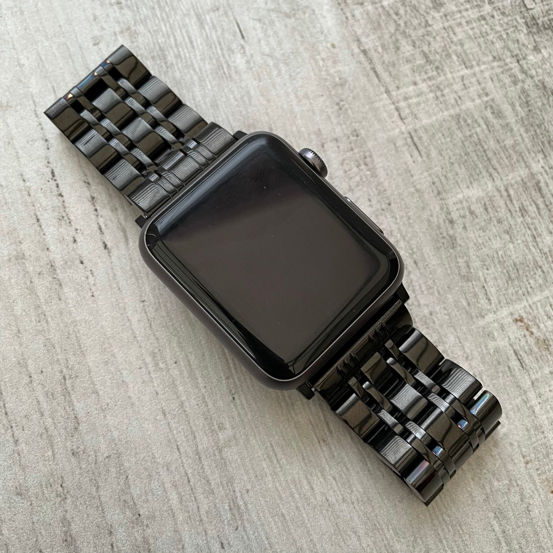 Black Stainless Steel Metal Apple Watch Band for Apple Watch | Etsy UK