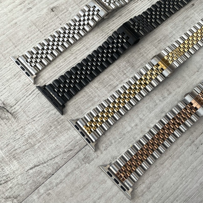 Black / Silver / Gold / Rose Gold Jubilee Stainless Steel | Etsy