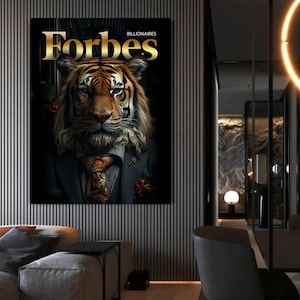 Tiger Billionaire Forbes Portrait. Wall Art Canvas or Poster. High ...