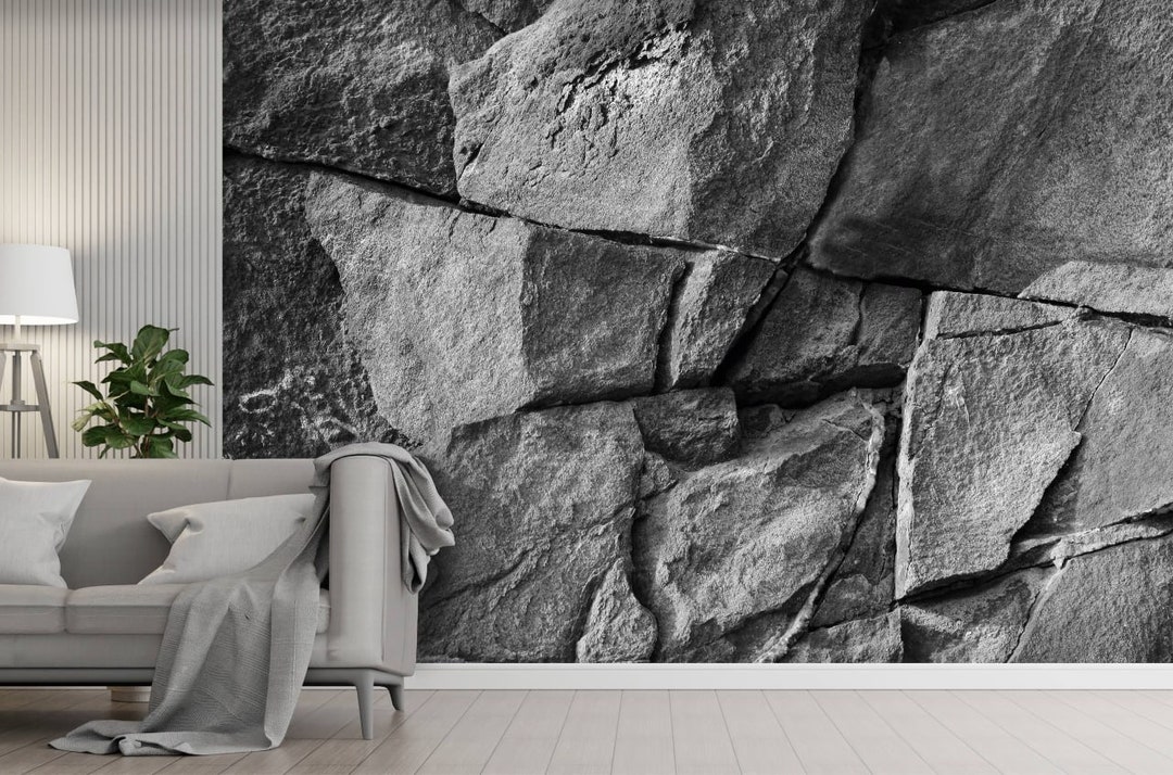 Big Stones Wallpaper for Living Room-3d Stones Themed Mural-aesthetic ...