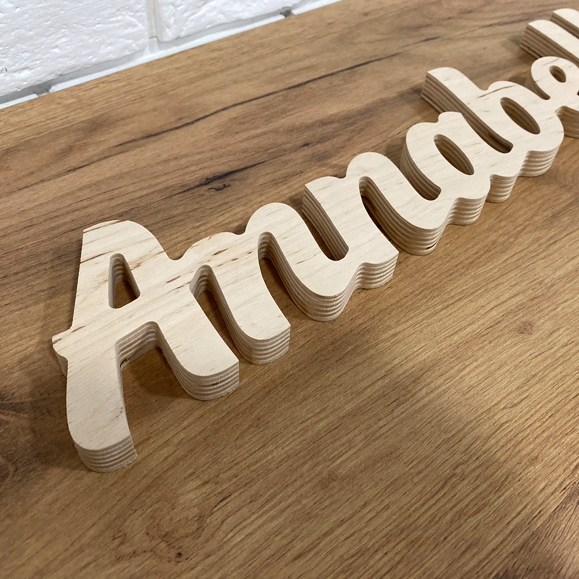 Annabella Wood Sign Freestanding Letters 3D Wood Sign Word - Etsy