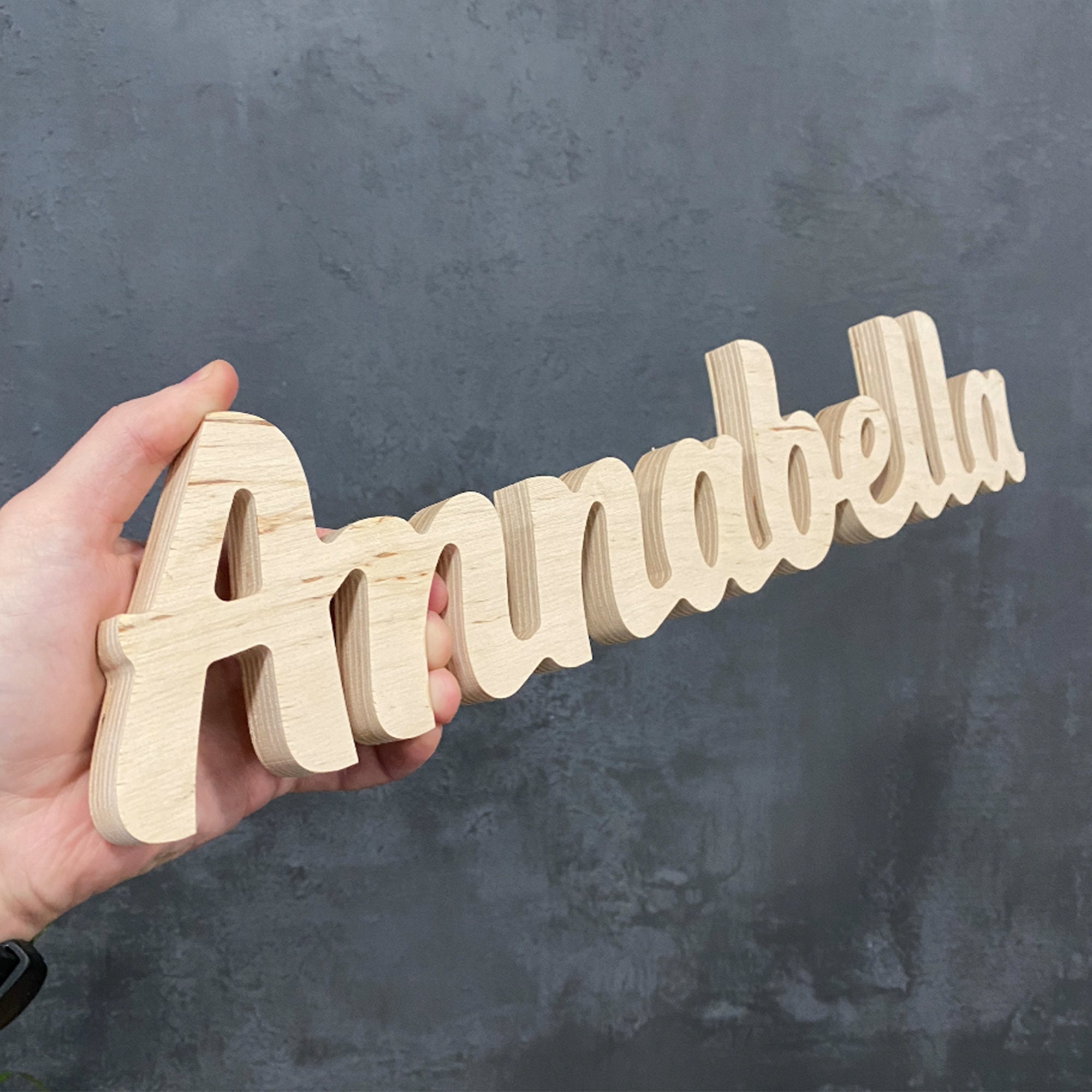 Annabella Wood Sign Freestanding Letters 3D Wood Sign Word - Etsy
