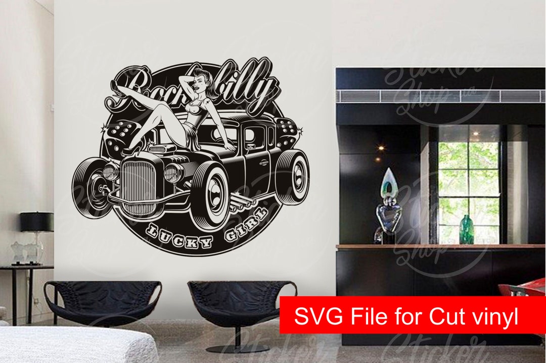 Garage Rockabilly - Wall Decal for Room | Vinyl SVG File for Download ...