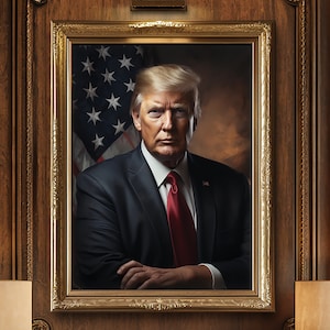 Donald J. Trump President of United State 2024 Portrait Print on Canvas ...