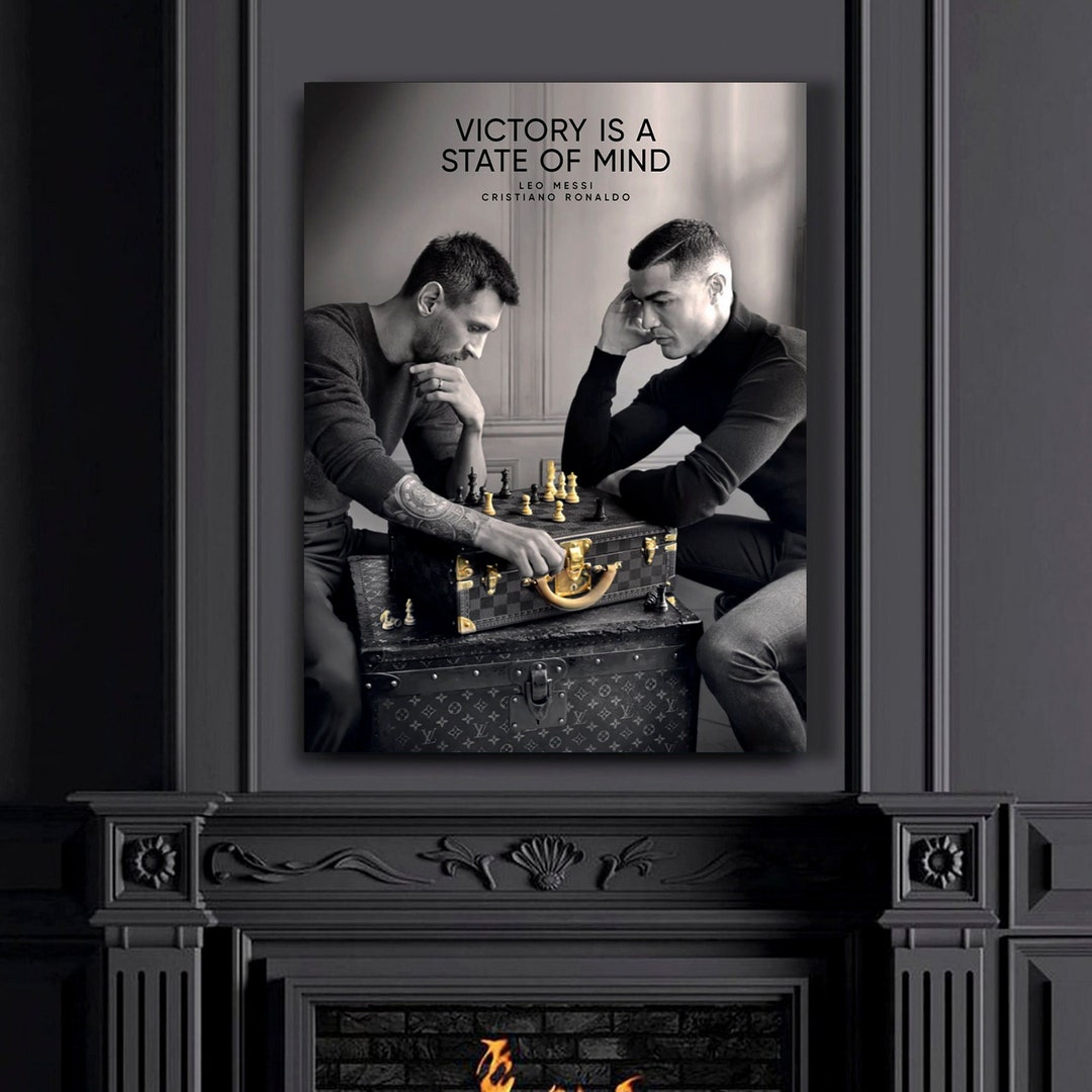 Messi & Ronaldo Chess Wall Art Canvas or Poster, Football Legends ...