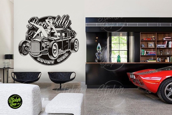 Garage Rockabilly Wall Decal for Room Vinyl | Etsy