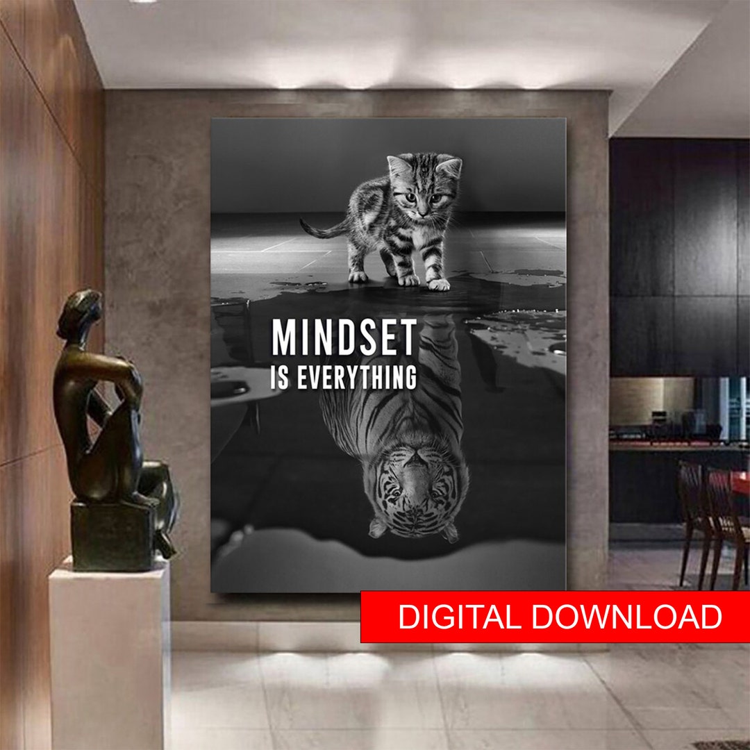 Tiger Mindset is Everything. Wall Art Canvas. Printable Digital ...