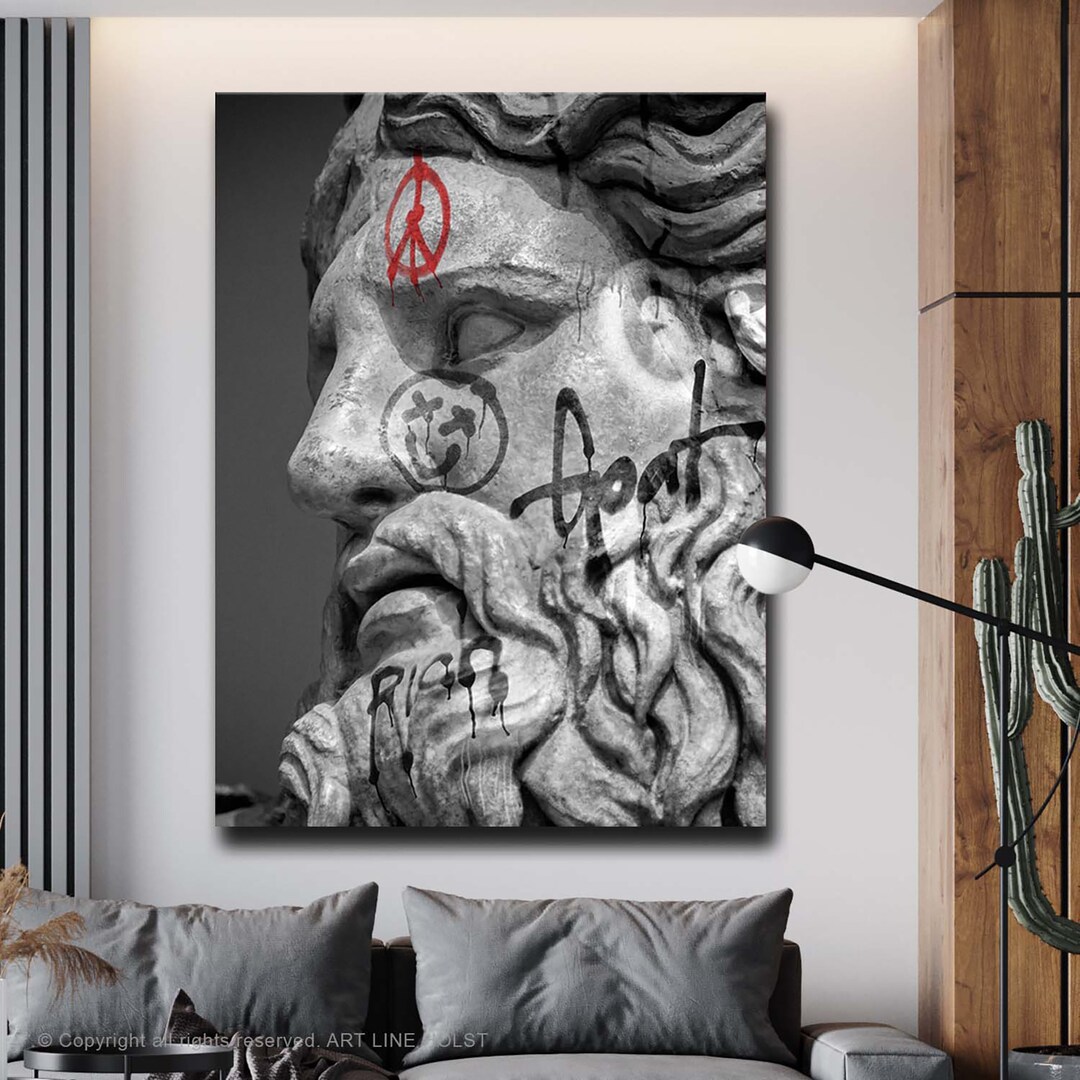 Zeus Abstract Wall Art Graffiti Painting Wall Art Canvas Prints | High ...